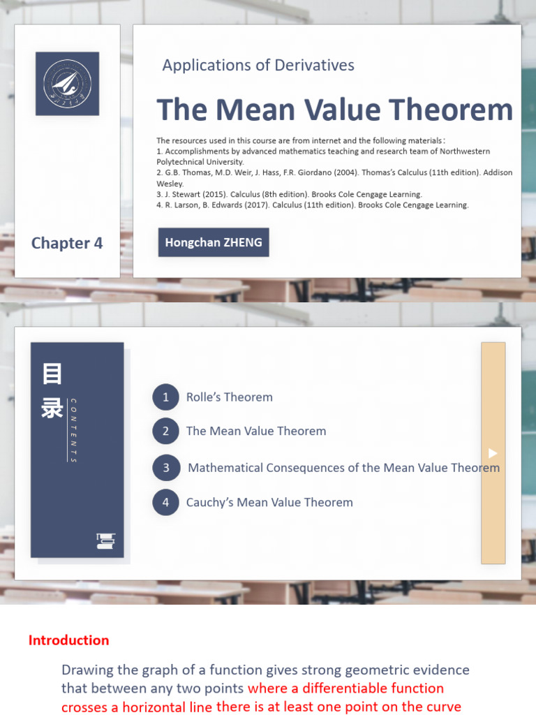 4.2 Mean Value Theorems | PDF | Real Analysis | Analysis