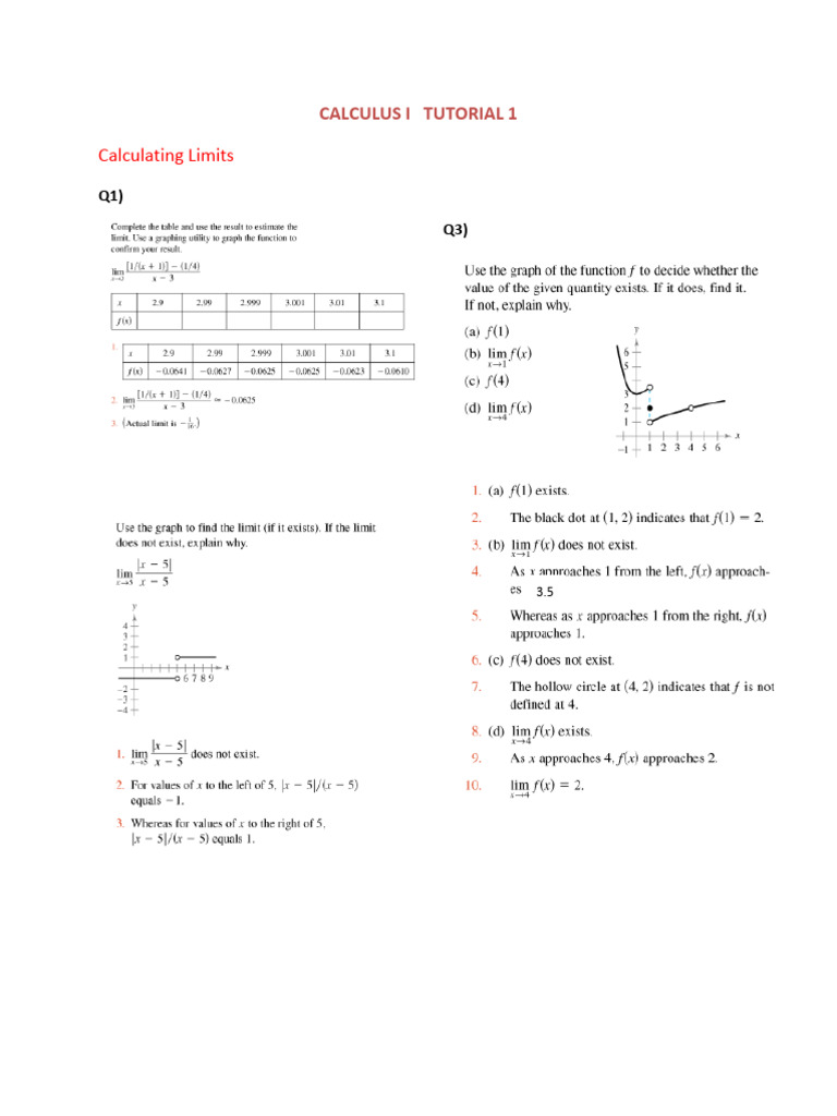 Math101 TUTORIAL1 | PDF