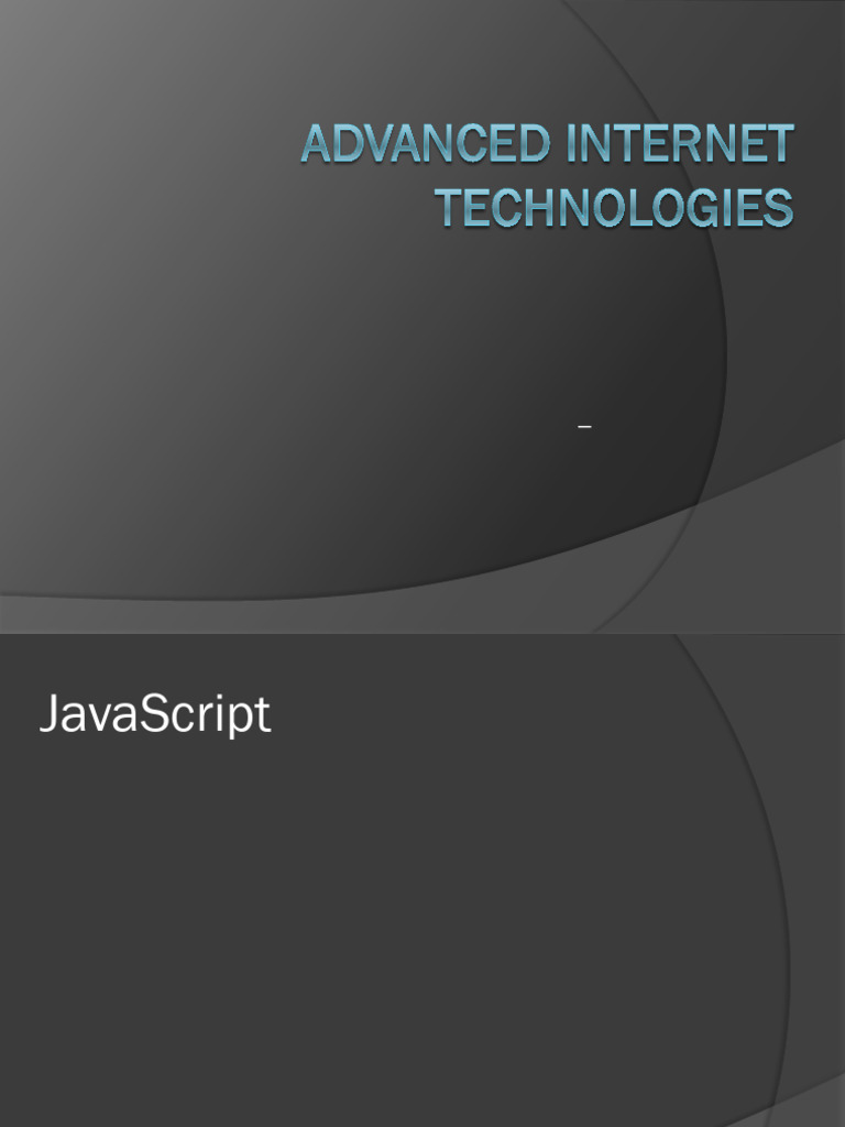 Advanced Internet Technologies Part6 And 7 Pdf Ajax Programming Java Script