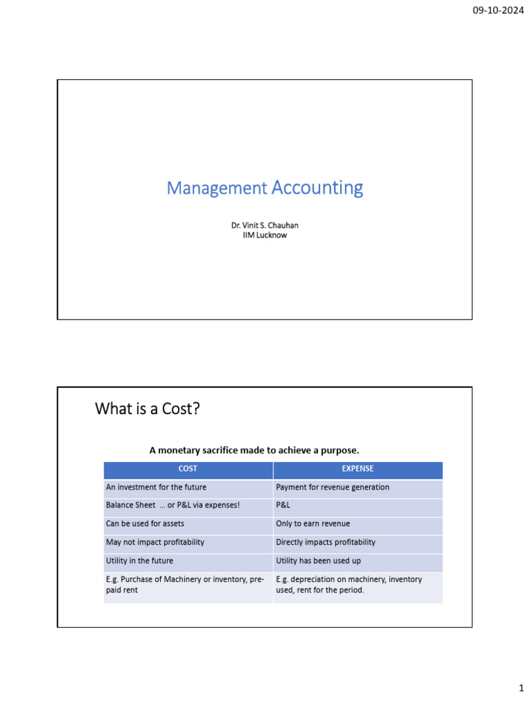 Manac 2 - Cost Classification | PDF | Cost | Expense