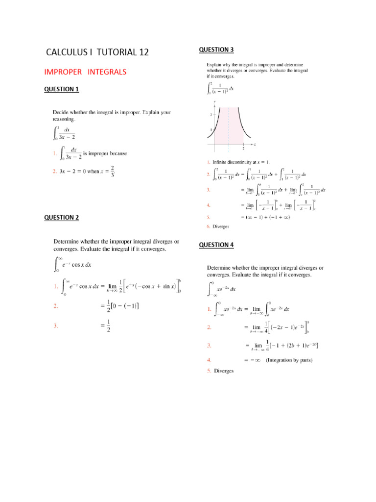 Improper Integrals and Sequences Guide | PDF