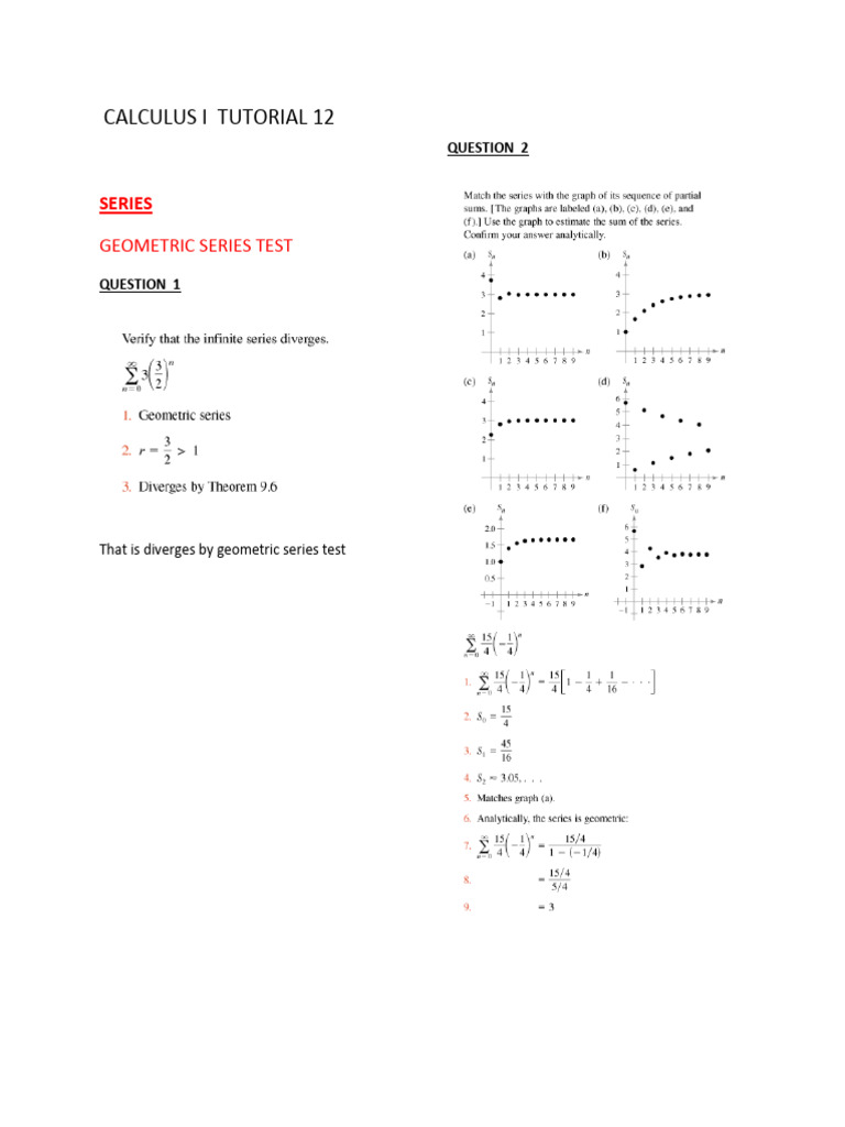 Math 101 Tutorial 13 | PDF