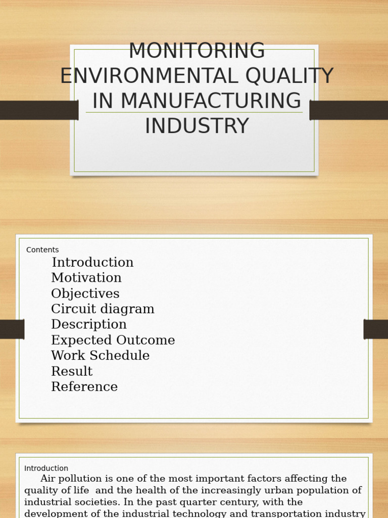Monitoring Environmental Quality in Manufacturing Industry | PDF | Air ...