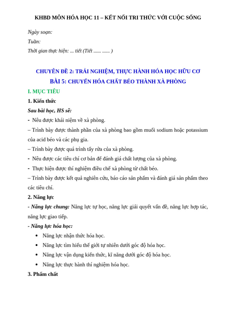 KHBD Wrod - Tv.bai 5 - Chat Beo Thanh Xa Phong - Chuyen de 11 KNTT - VT | PDF