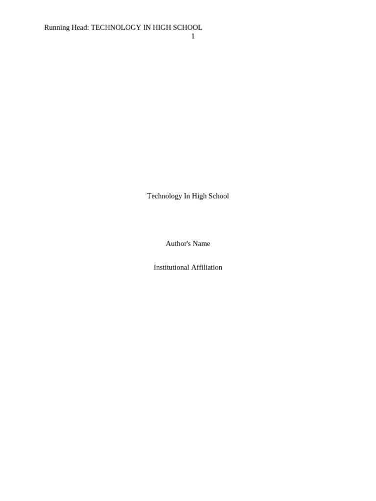 Benefits and Risks of Technology in High Schools | PDF | Teachers ...