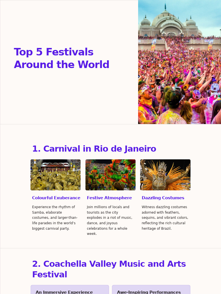Top 5 Festivals Around The World | PDF | Carnival