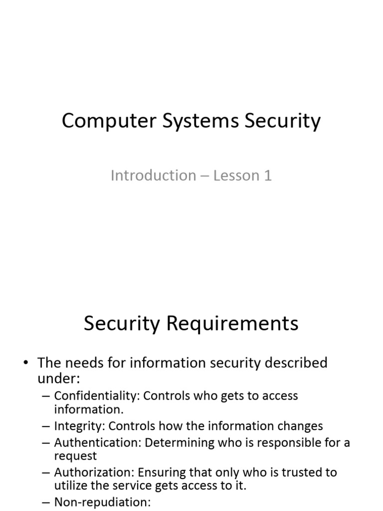 CSC 411 - Computing Systems Security Lesson 1 (2022) | PDF