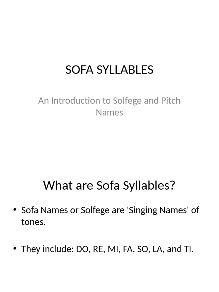 Sofa Syllables Presentation | PDF