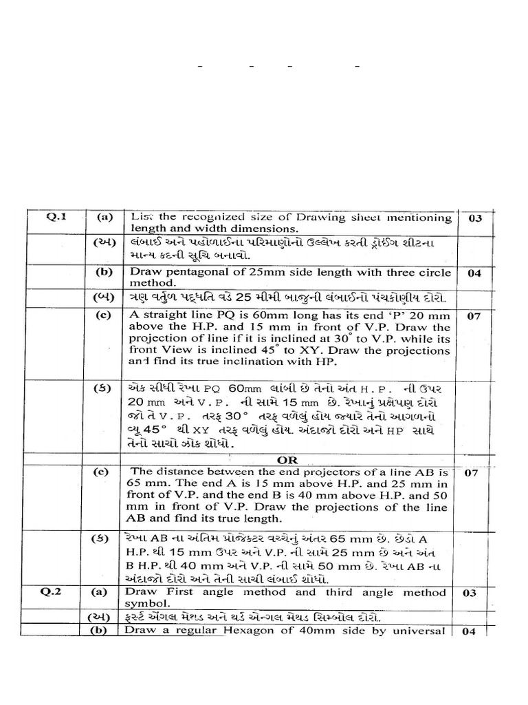 GTU Diploma Sem 1 Exam Format | PDF
