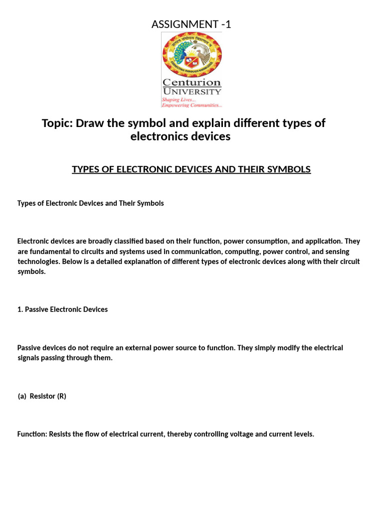 Pradeep Ku. Nayak Eds (Assignment 1) | PDF | Rectifier | Diode