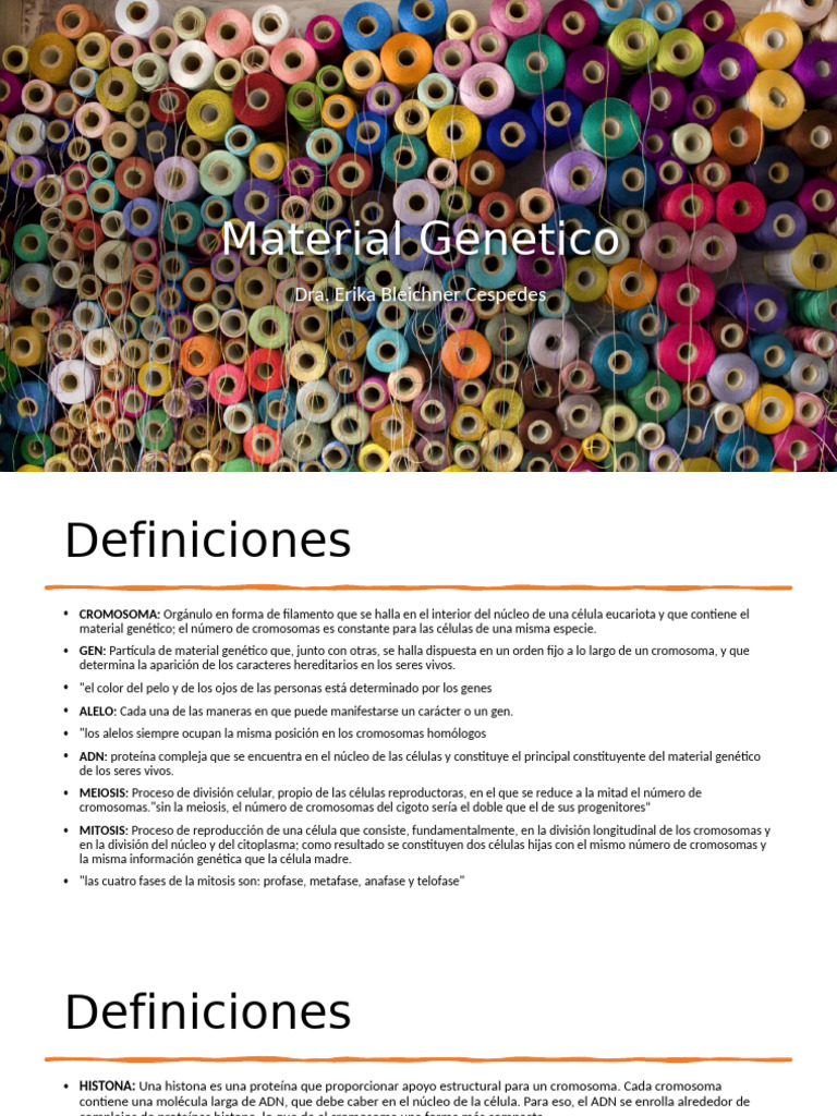 Definición y Función del Material Genético | PDF | Adn | Cromosoma