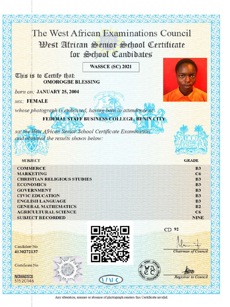 Omorogbe Blessing | PDF