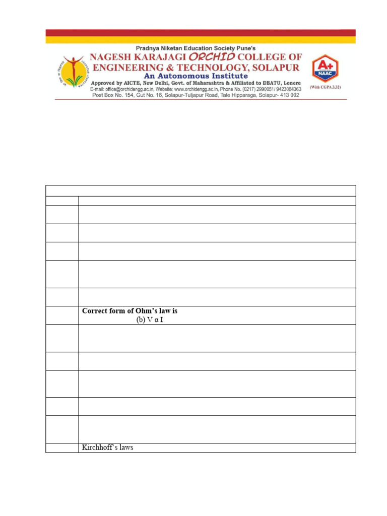 EE&EE - MCQs - Chapter-1 - Elementary Concepts and DC Circuits | PDF | Electrical Network ...