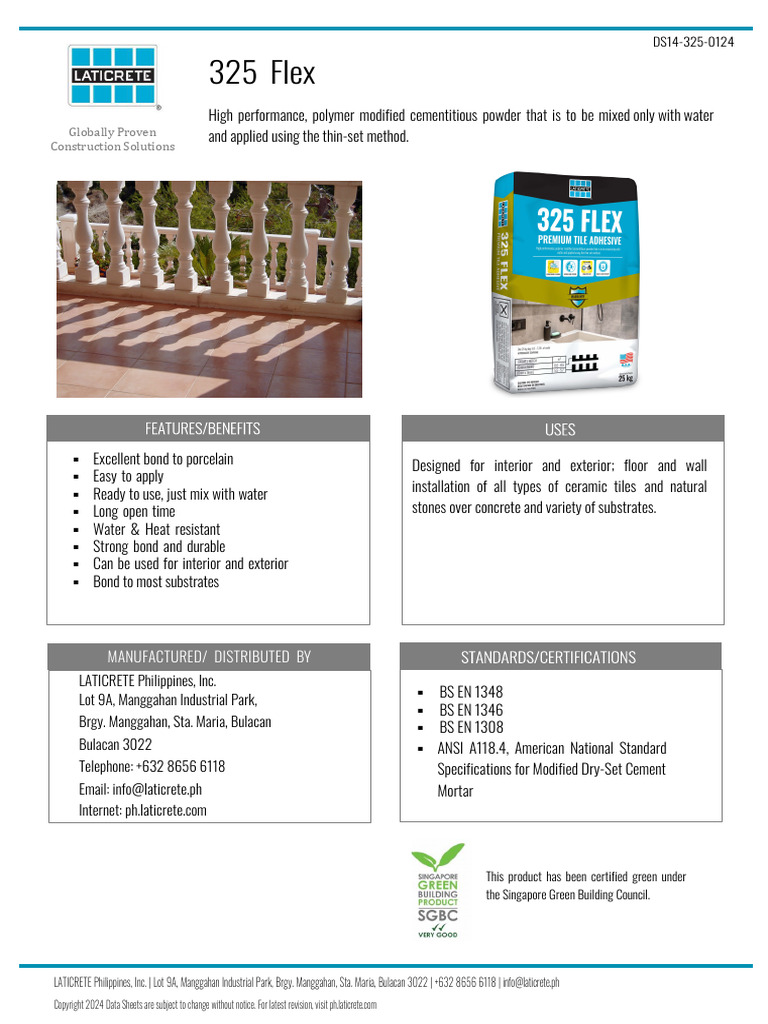 4.2. 325 Flex TDS Updated | PDF | Concrete | Cement