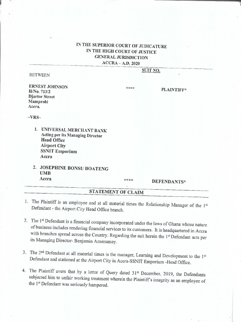 Statement of Claim | PDF