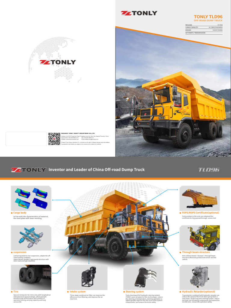 Tonly TLD96 Dump Truck Specs PDF | PDF | Rear Wheel Drive Vehicles ...