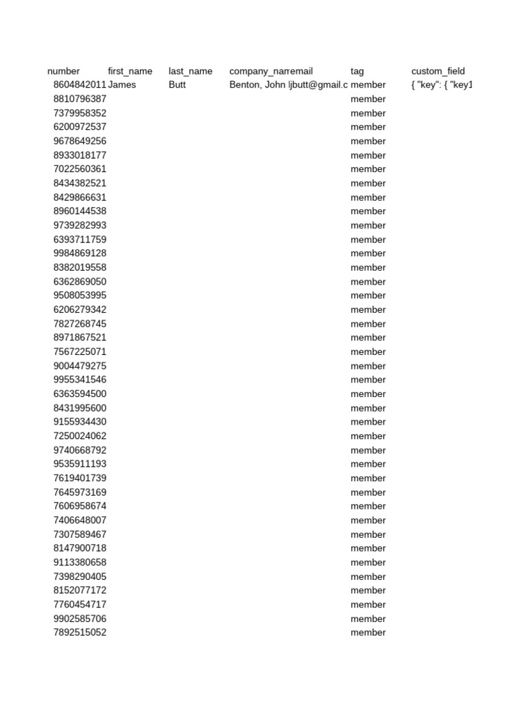 Untitled Spreadsheet (9) | PDF
