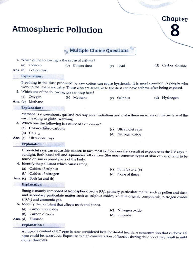 Atmospheric Pollution Worksheet | PDF | Greenhouse Gas | Atmosphere Of ...