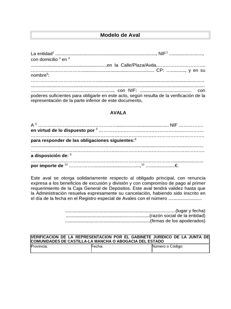 Modelo de Documento de Aval Legal | PDF | Justicia | Crimen y violencia