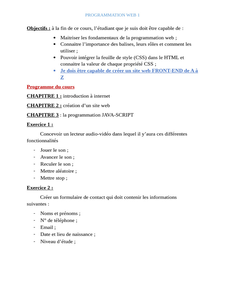 COURS | PDF | l'Internet | Serveur (Informatique)