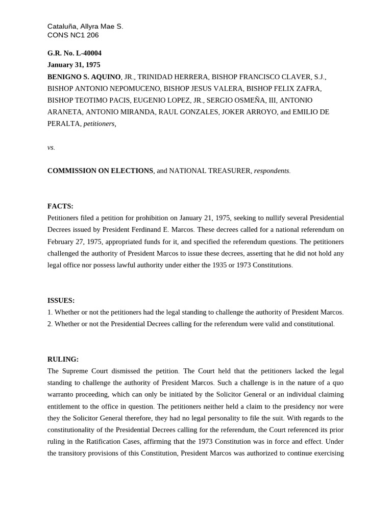 A07. Aquino V Comelec | PDF