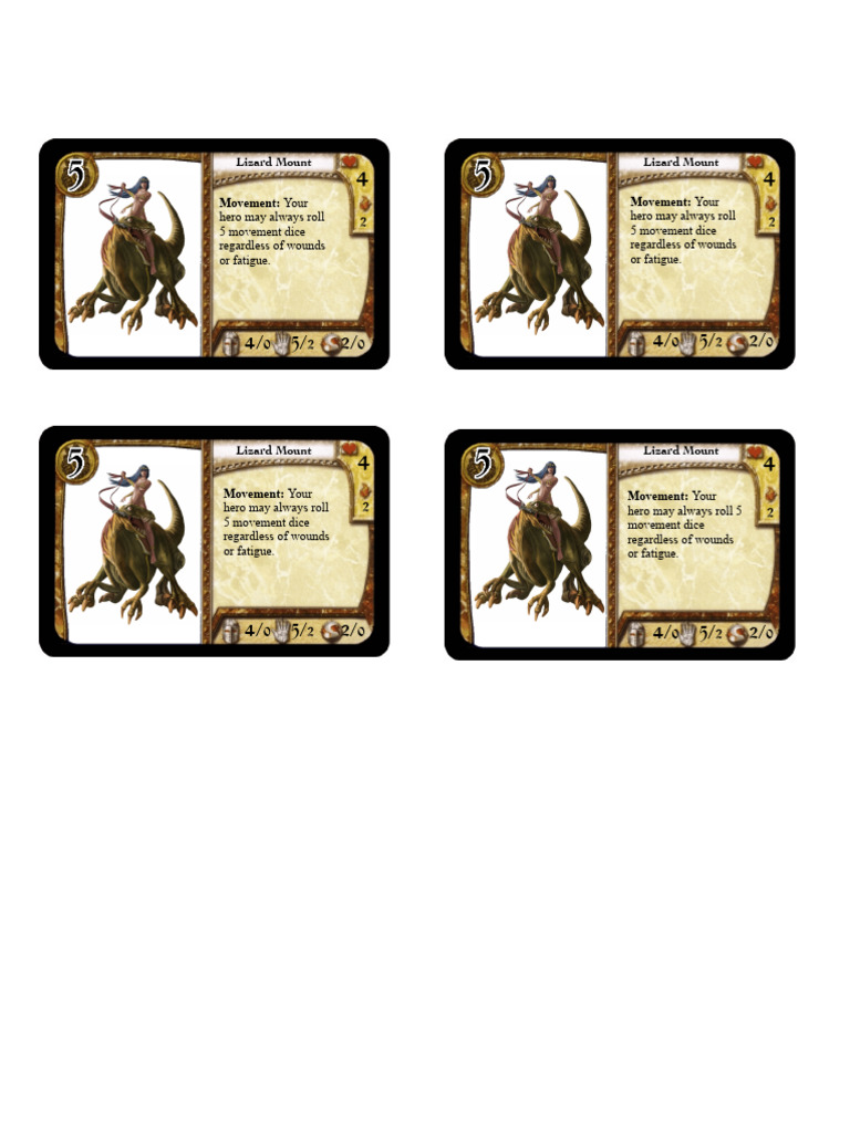 Mists of Zanaga - Lizard Mounts Allies Cards | PDF