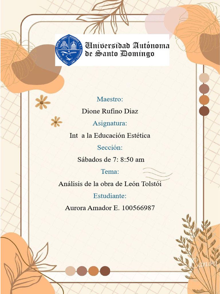 An%C3%A1lisis de La Obra de Le%C3%B3n Tolst%C3%B3i | PDF | Leo Tolstoy ...