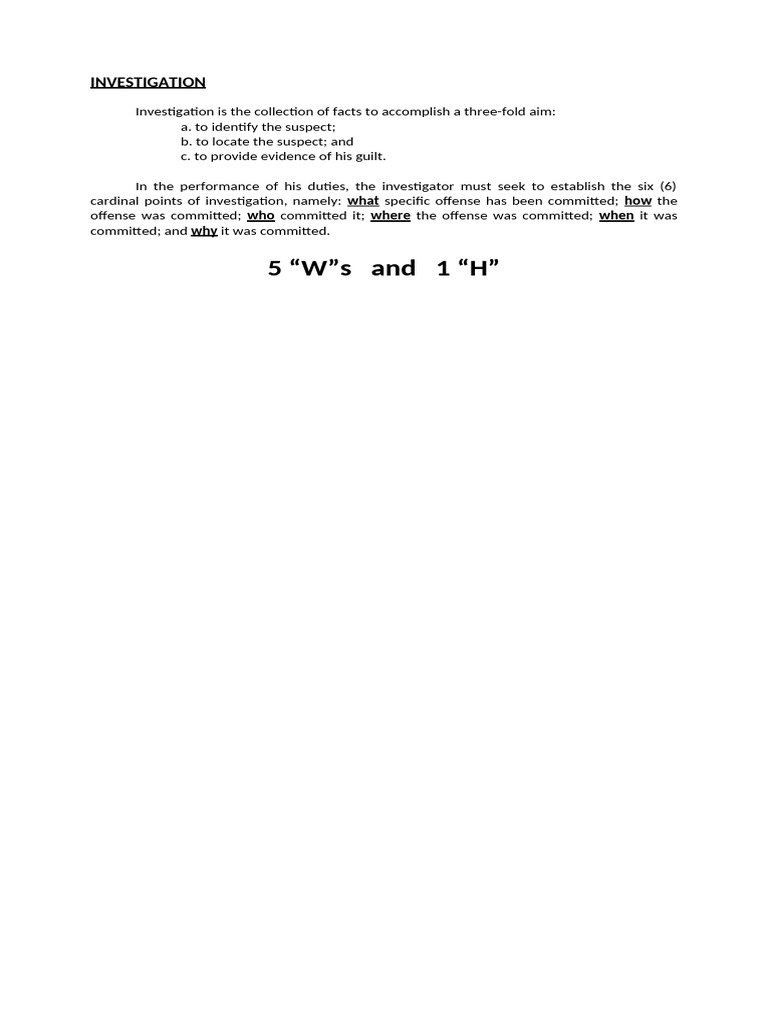 Definition of Investigation | PDF