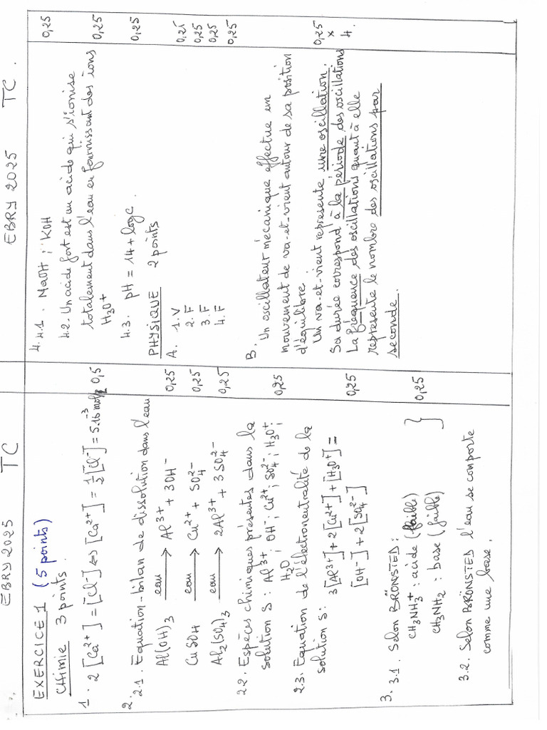 Corrige Bareme Bac C Phy Chimie | PDF