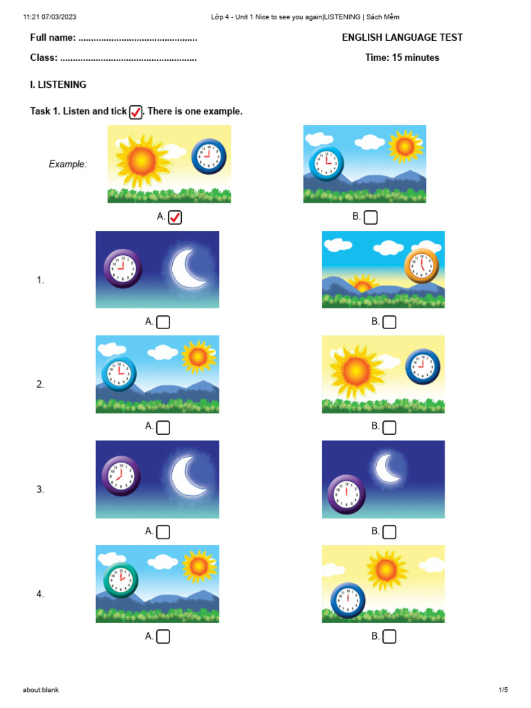 L P 4 - Unit 1 Nice To See You Again - LISTENING | PDF
