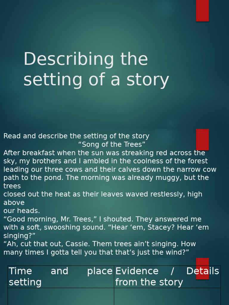 Describing the setting of a story | PDF