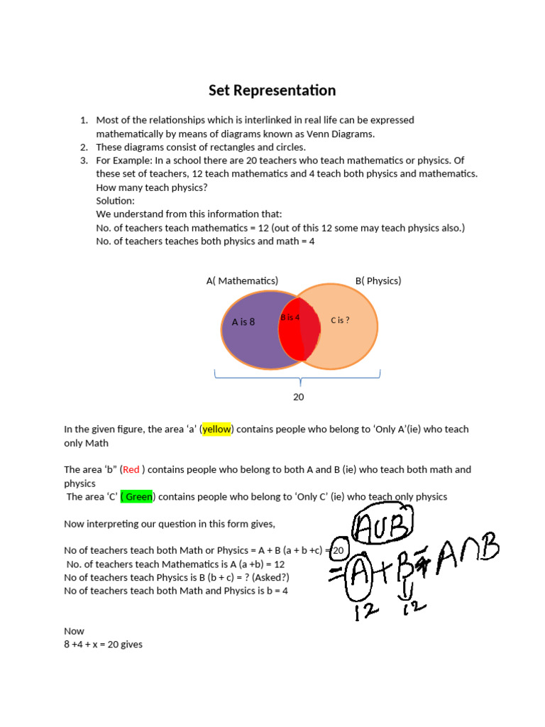 Set Representation | PDF | Mathematics | Area
