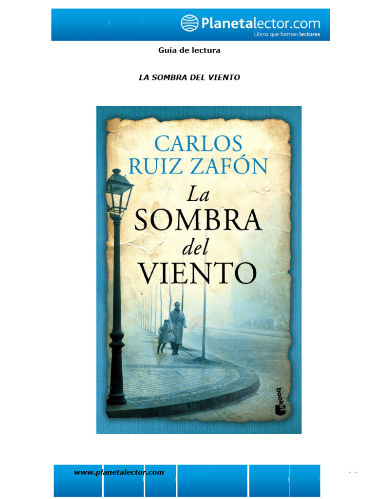 Guía de lectura: La Sombra del Viento | PDF