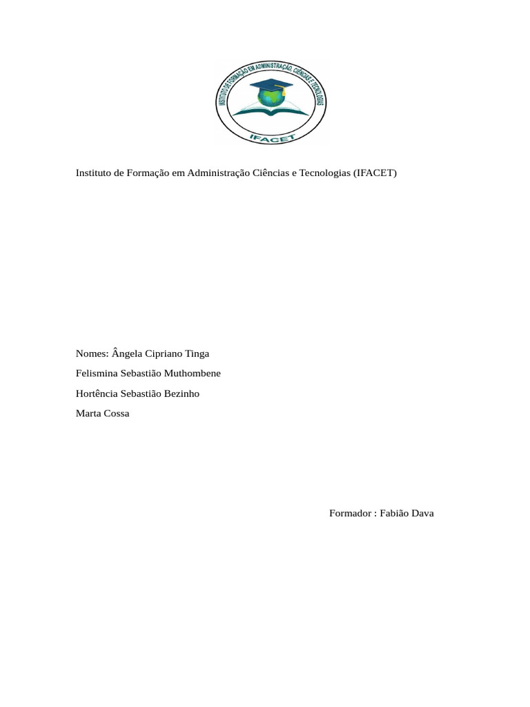 Instituto de Formação em Administração Ciências e Tecnologias (IFACET ...