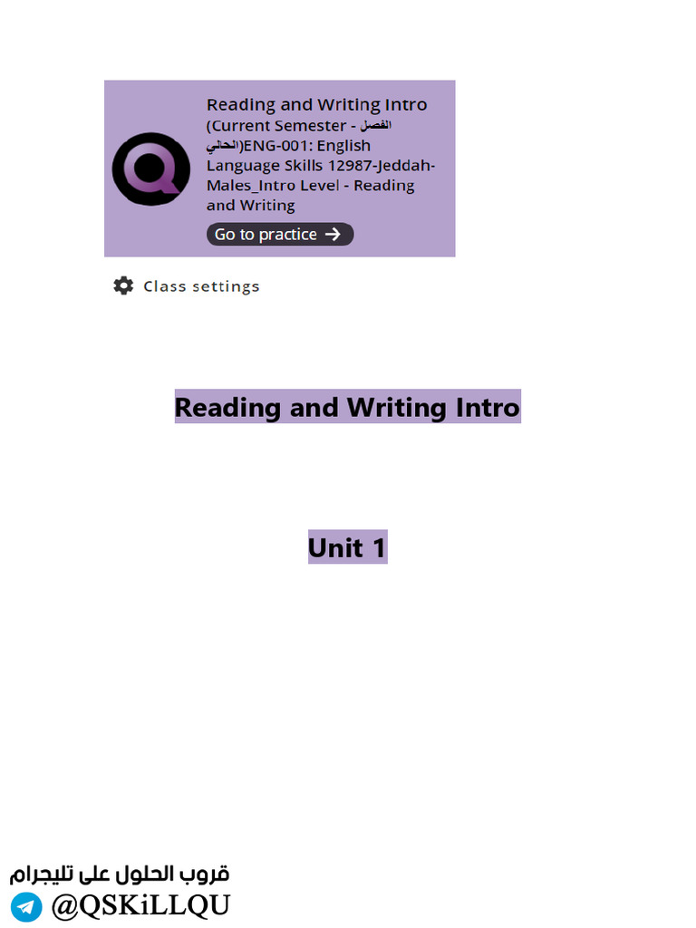 Homework Unit1 Intro Reading | PDF