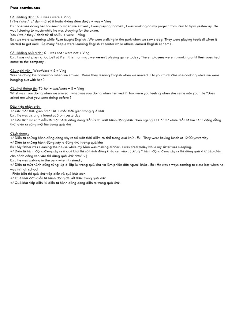 Past Continuous | PDF