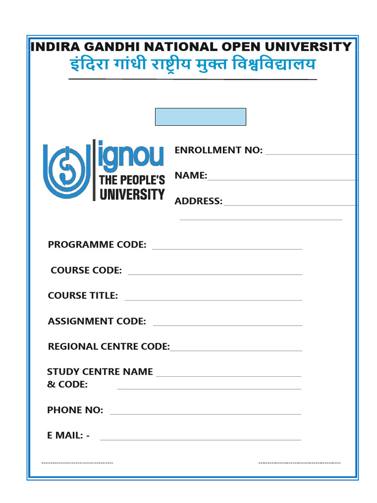 ASSIGNMENT FRONT PAGE | PDF