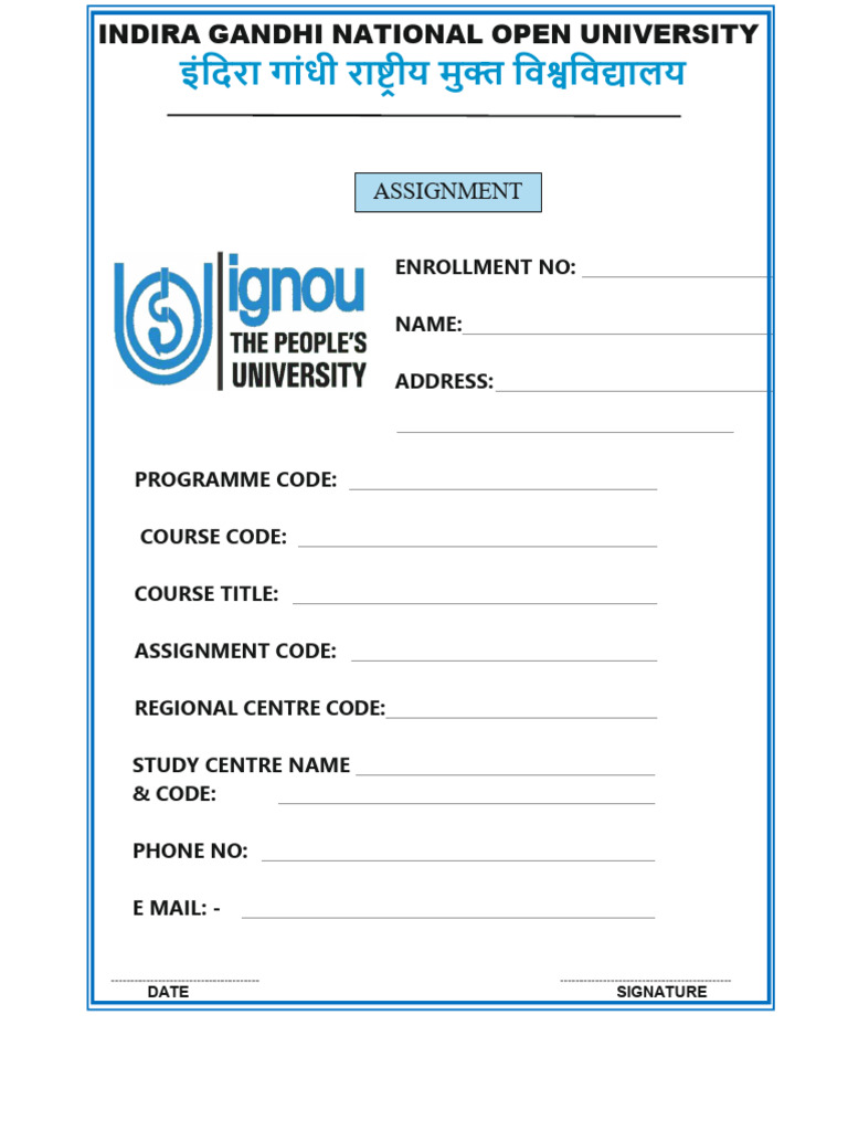 Assignment Front Page 1 | PDF