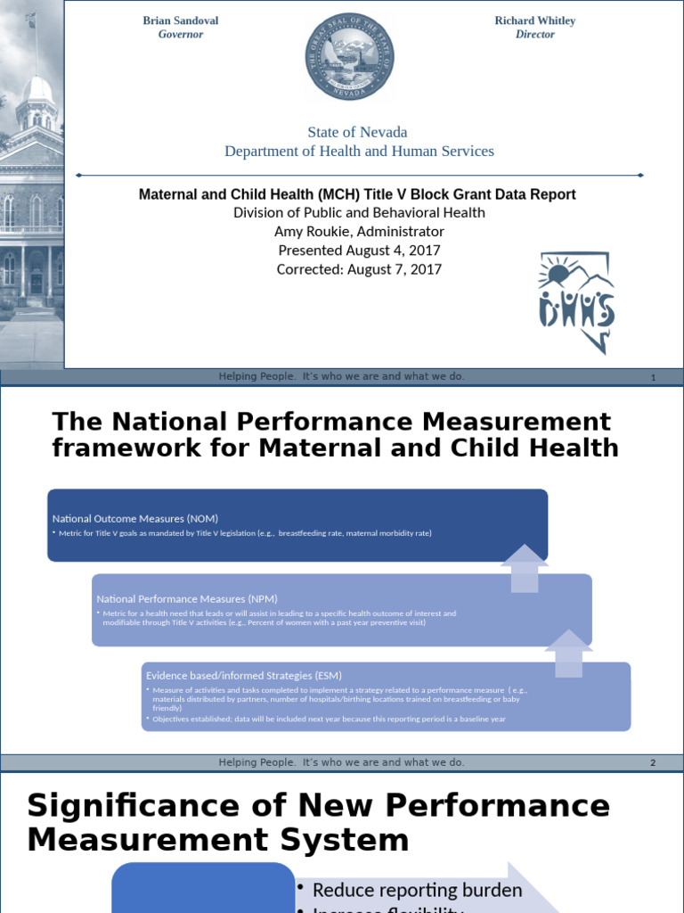 Maternal Child Health (MCH) Title V Block Grant Data Report 8-7-17 ...