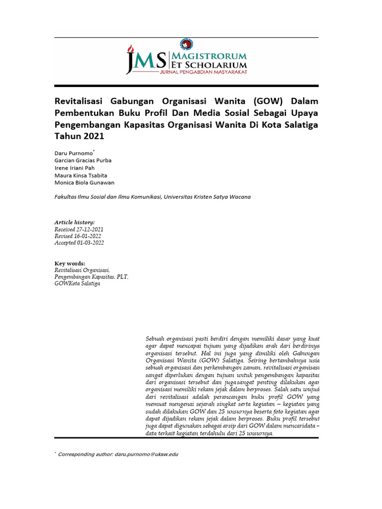 Administrator,+Manajer+Jurnal,+7 Revitalisasi+Gabungan+Organisasi+Wanita+ (GOW) +Dalam ...