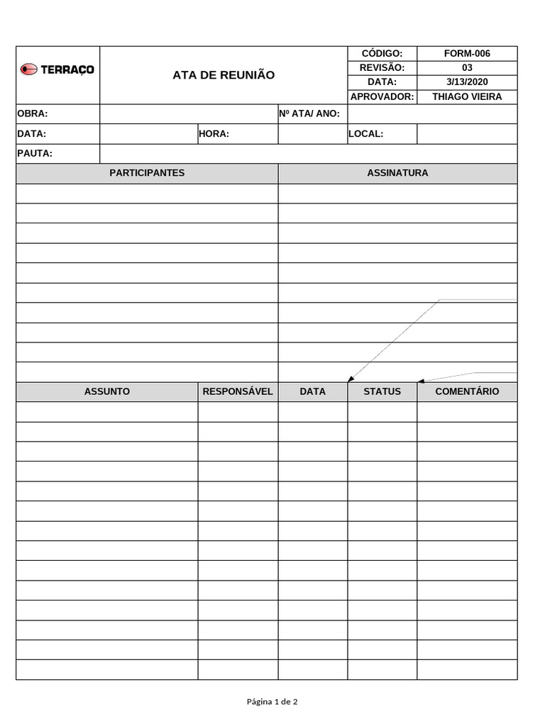 Form-006 - Ata de Reunião | PDF