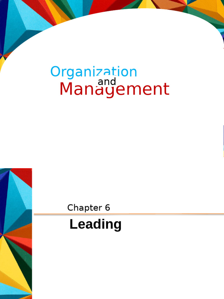 Chapter 6 Leading Part 1 | PDF | Leadership | Motivational