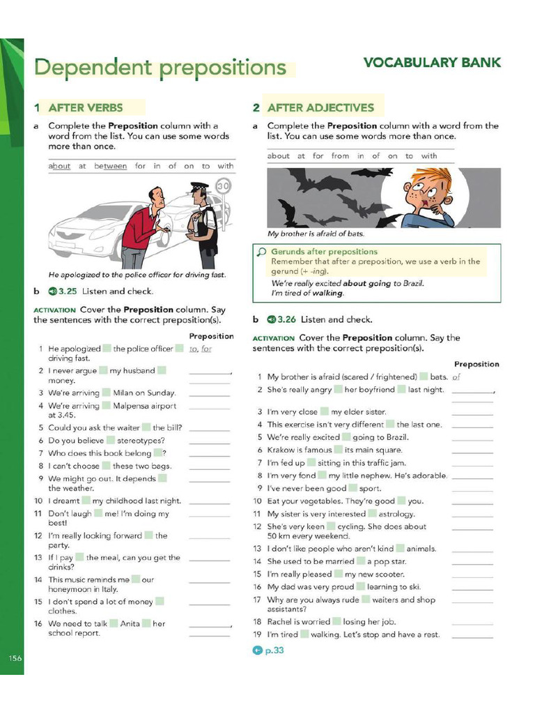 Collocations - Verbs & Adjectives With Prepositions | PDF