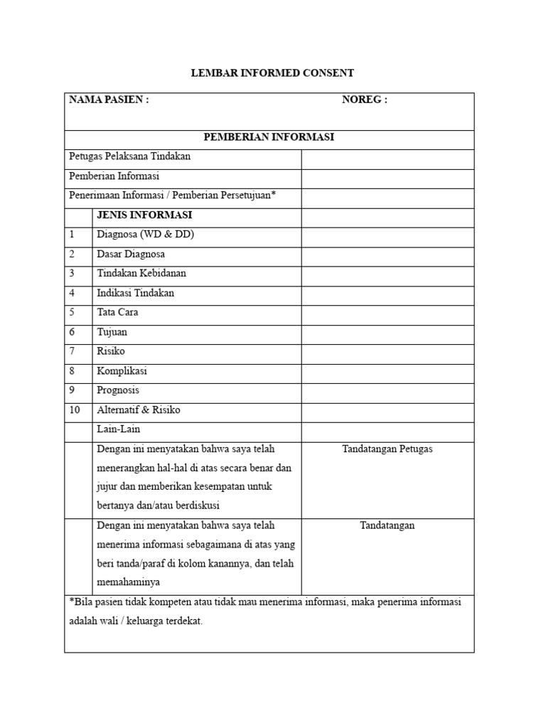 Informed Consent Tindakan Kebidanan Pdf
