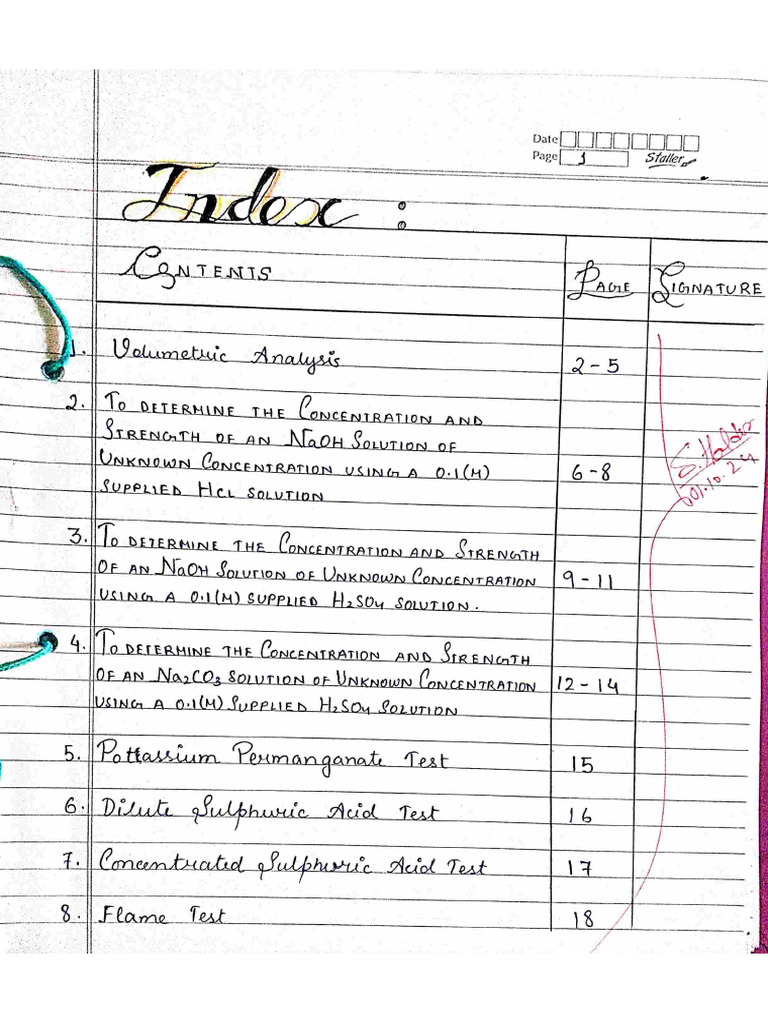 Chemistry Practical XI | PDF