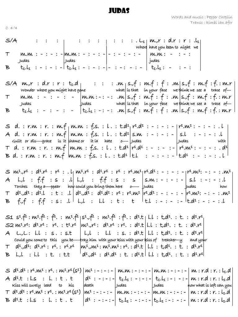 Judas: A Musical Composition Guide | PDF