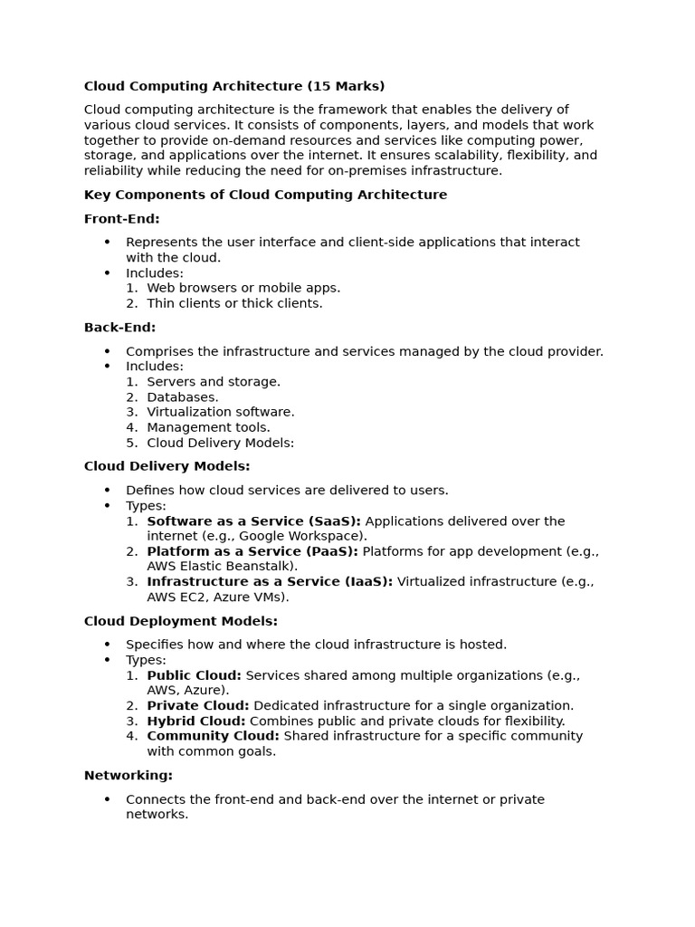 Cloud Computing Architecture | PDF | Cloud Computing | Virtual Machine