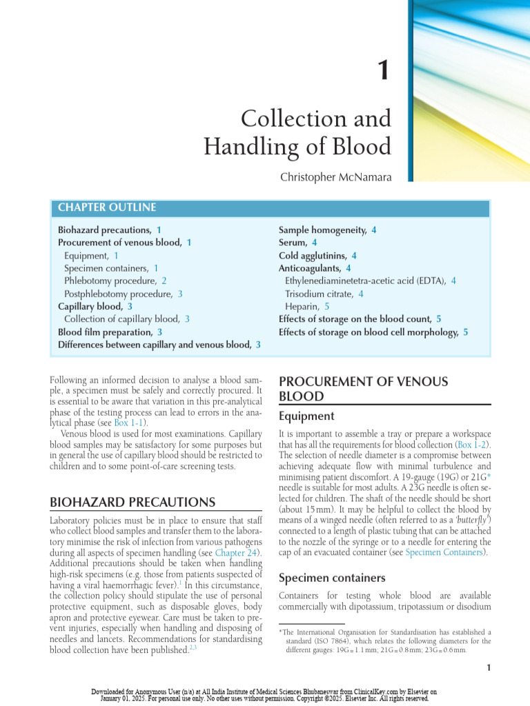 1.collection and Handling of Blood | PDF | Blood Plasma | Platelet