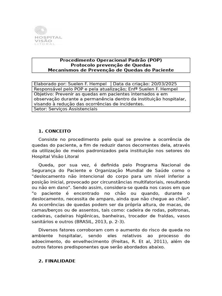 Prevenção de Quedas em Pacientes Hospitalares | PDF | Hospital | Enfermagem