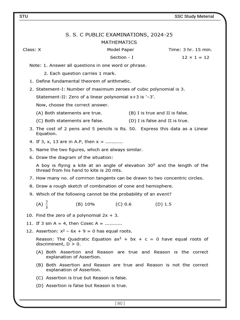 10th Maths Material 2024-25 (STU) | PDF | Circle | Area